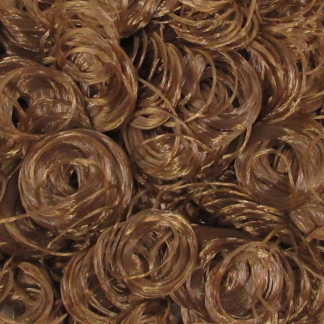 Toffee Brown Curly Nylon Doll Hair for Rerooting Custom Fashion Dolls ...