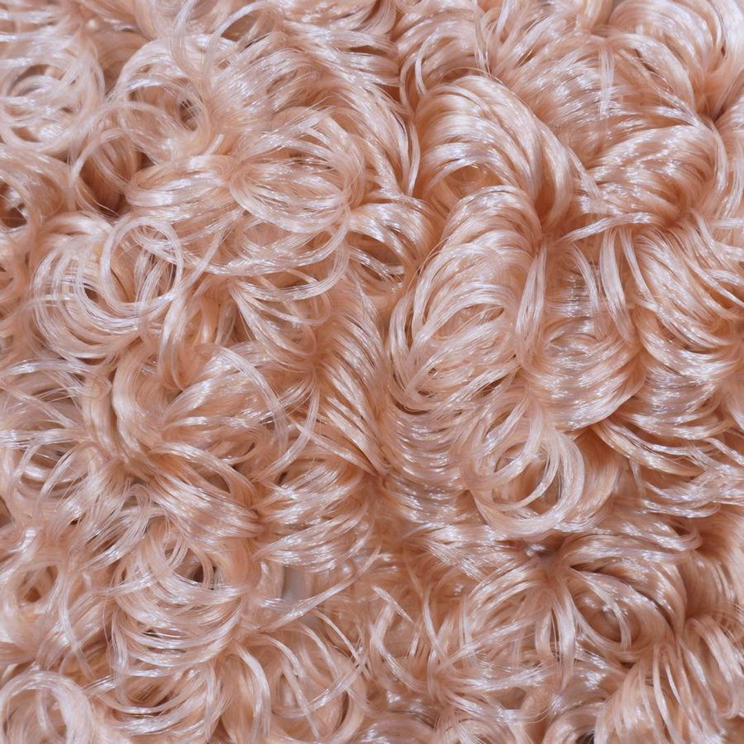 Crescent Light Brown Curly Nylon Doll Hair for Rerooting Custom Fashion ...