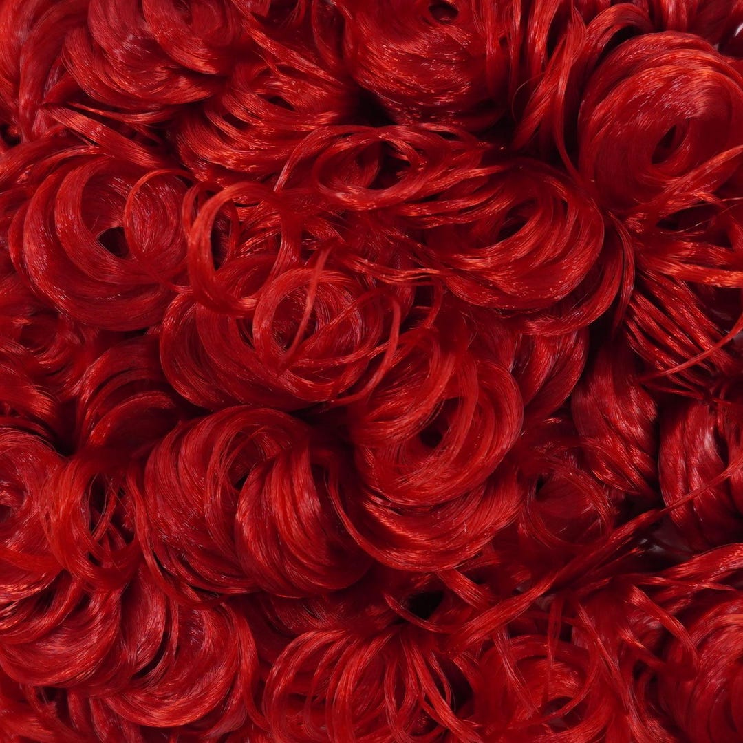 Reckless Red Curly Nylon Doll Hair for Rerooting Custom Dolls, 5mm 10mm ...