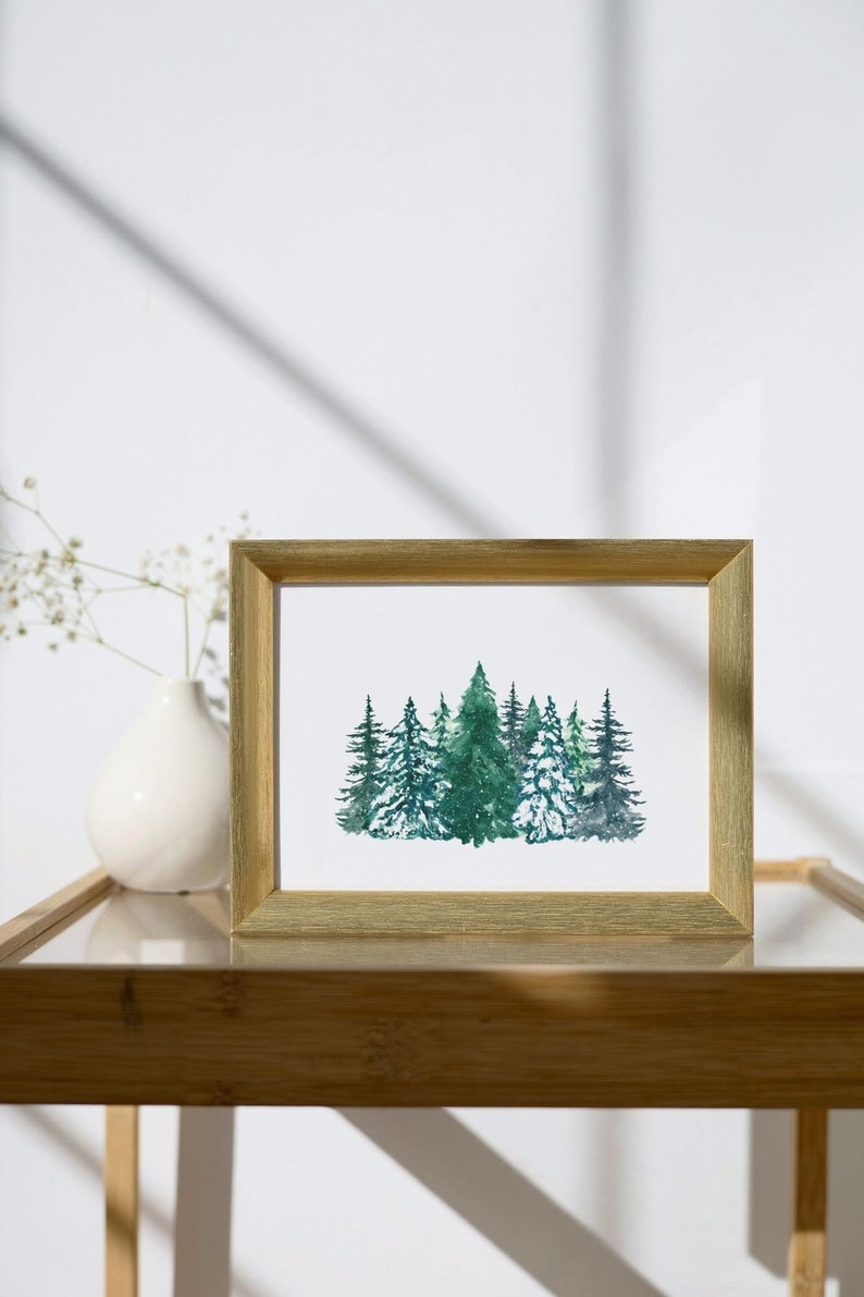 Evergreen Forest Printable, Evergreen Download, Watercolor Evergreen ...