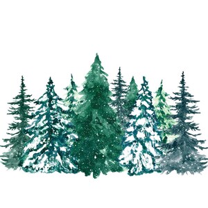 Evergreen Forest Printable, Evergreen Download, Watercolor Evergreen ...