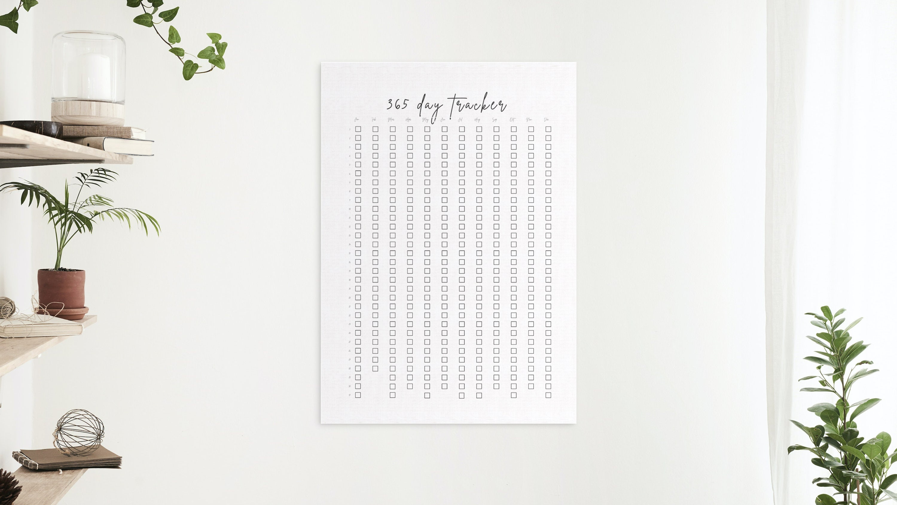 365 Day Tracker Poster | Month | A4 PDF - Etsy