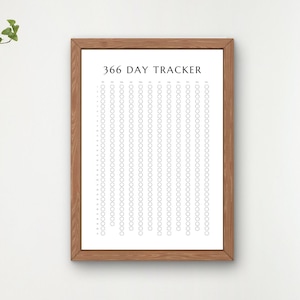 366 Day Year Habit Tracker Poster | Leap Year | A4 PDF - Etsy