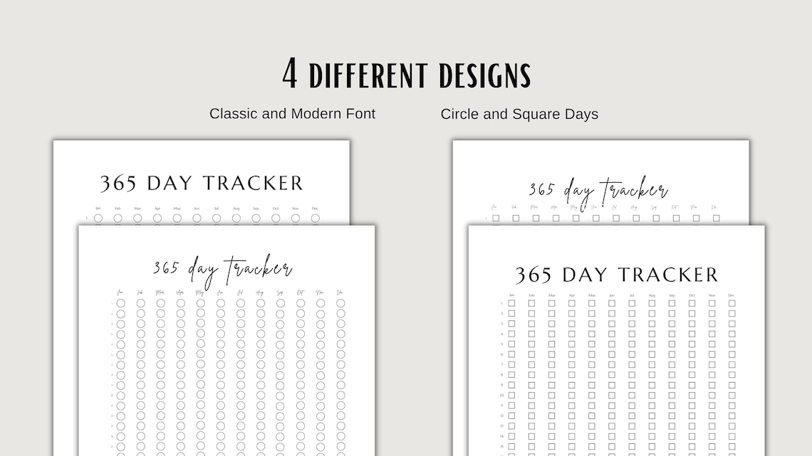 365 Day Tracker Poster | Month | A4 PDF - Etsy