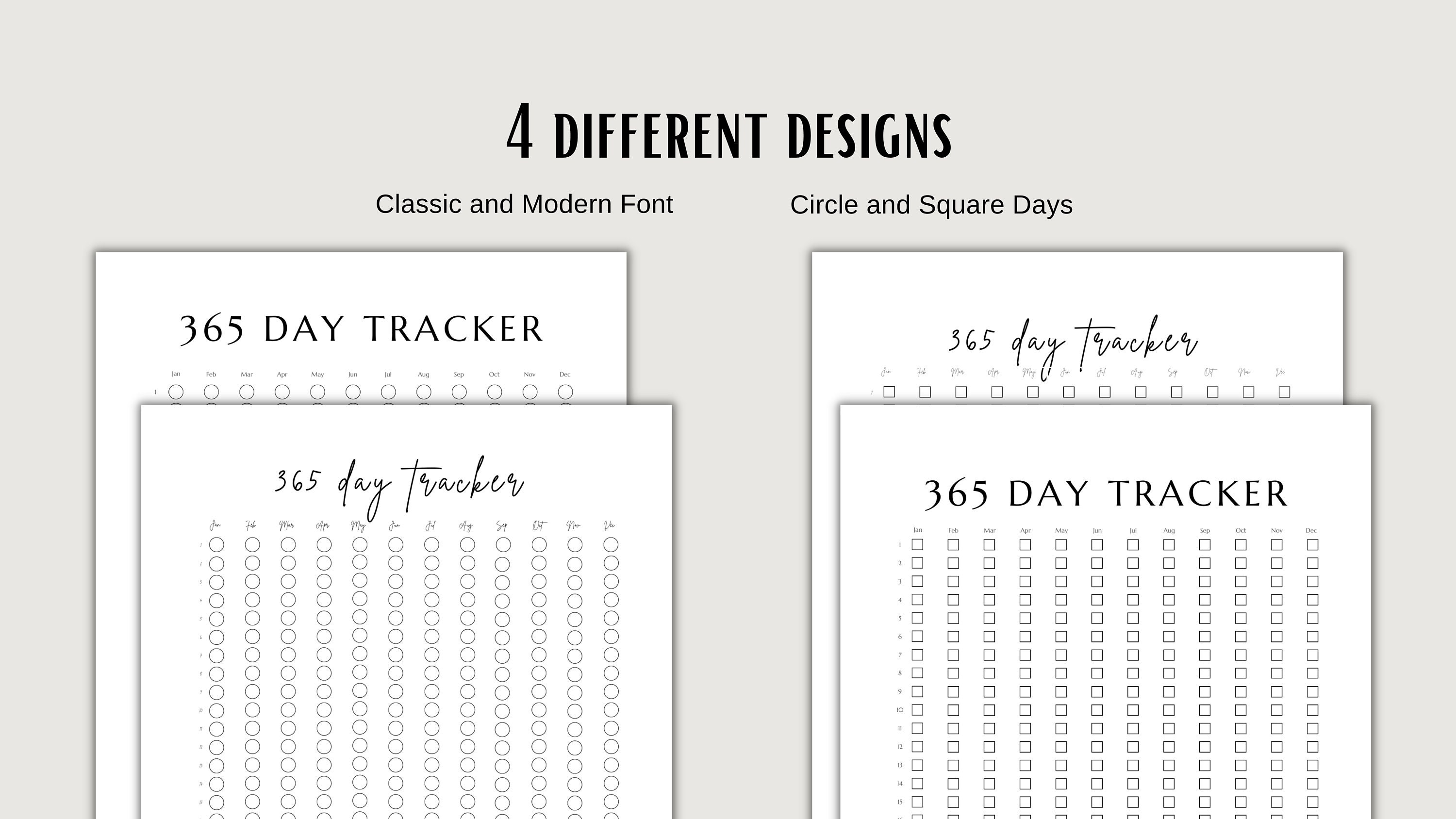 365 Day Tracker Poster | Month | A4 PDF - Etsy