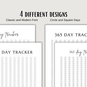 365 Day Tracker Poster | Yearly Annual Tracker | A4 PDF - Etsy