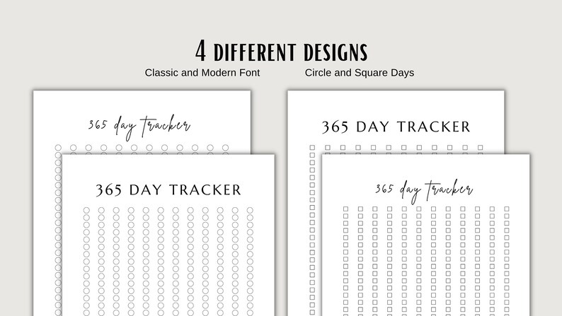 365 Day Tracker Poster | Yearly Annual Tracker | A4 PDF - Etsy