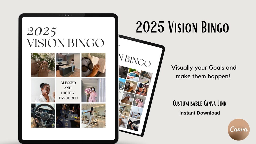 2025 Vision Bingo | 2025 Bingo Card, Bingo Picture, 2025 Vision Board ...