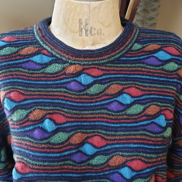 90s Colorful Sweater - Etsy