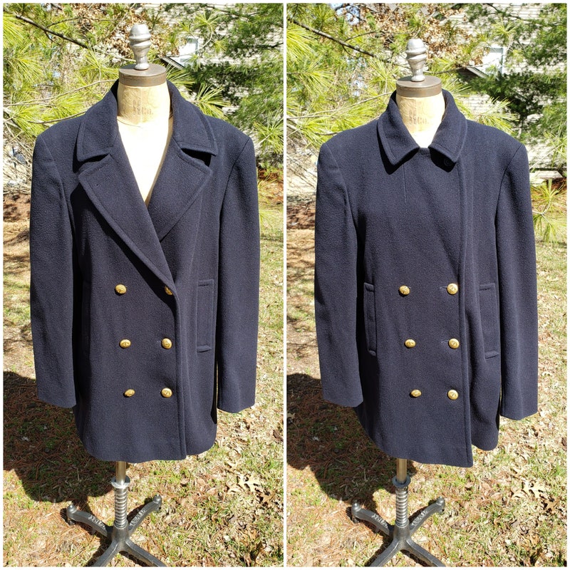 Navy Pea Coat - Etsy