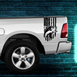 American Fishing Decals Truck Rear Bed Stickers Window USA Vinyl ...