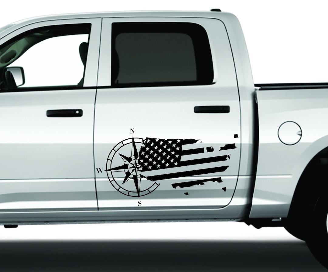 American Flag Vinyl Decals Fits Any Truck Rear Bed, Fender, Hood ...