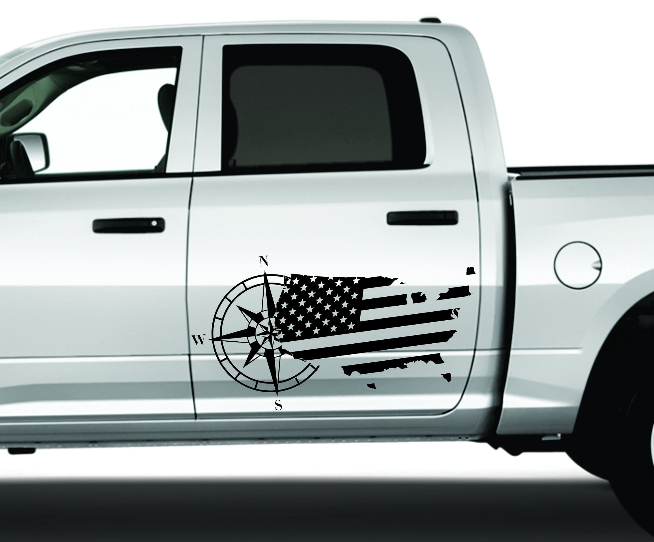American Flag Vinyl Decals Fits Any Truck Rear Bed, Fender, Hood ...