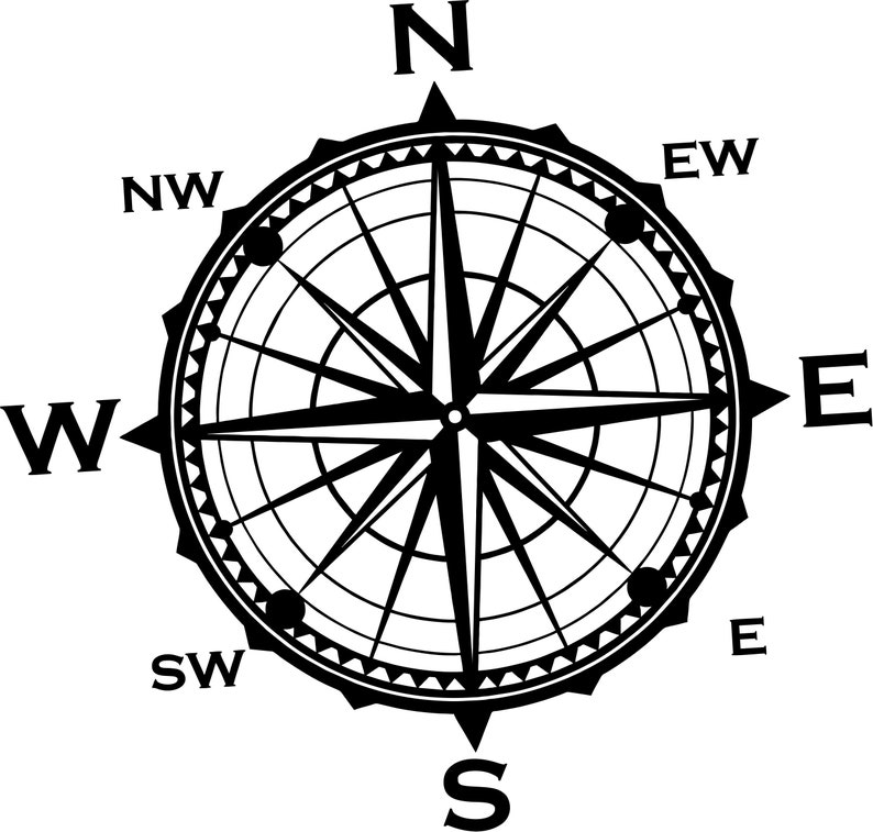 Compass Rose Vinyl Decal RV Trailer Car Wall Sticker - Etsy
