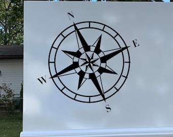 Compass Rose Camper RV Decal. Adventure Awaits Sticker, Travel Sign ...