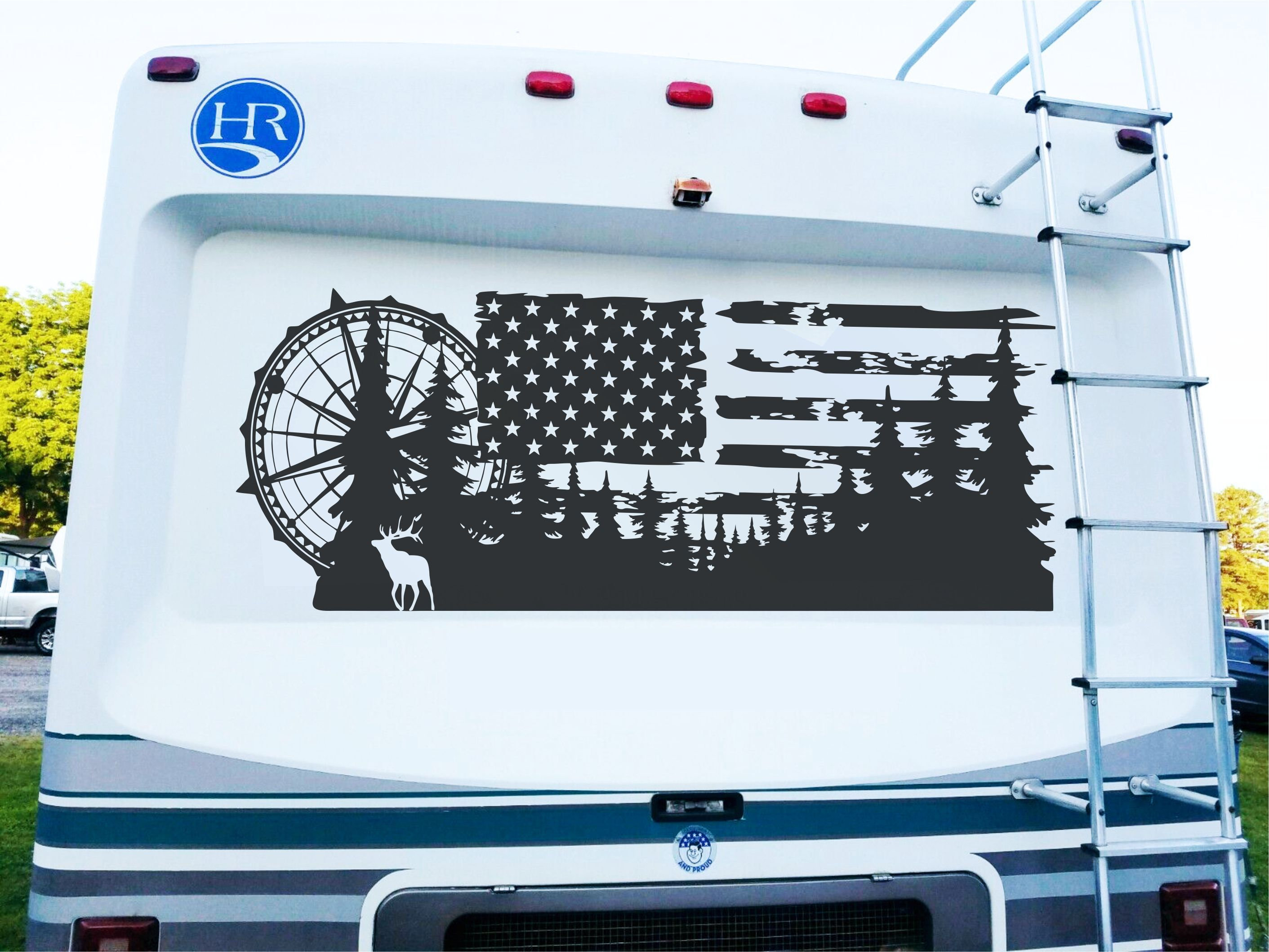 RV American Flag Decal: Camper Truck Vinyl Sticker - Etsy