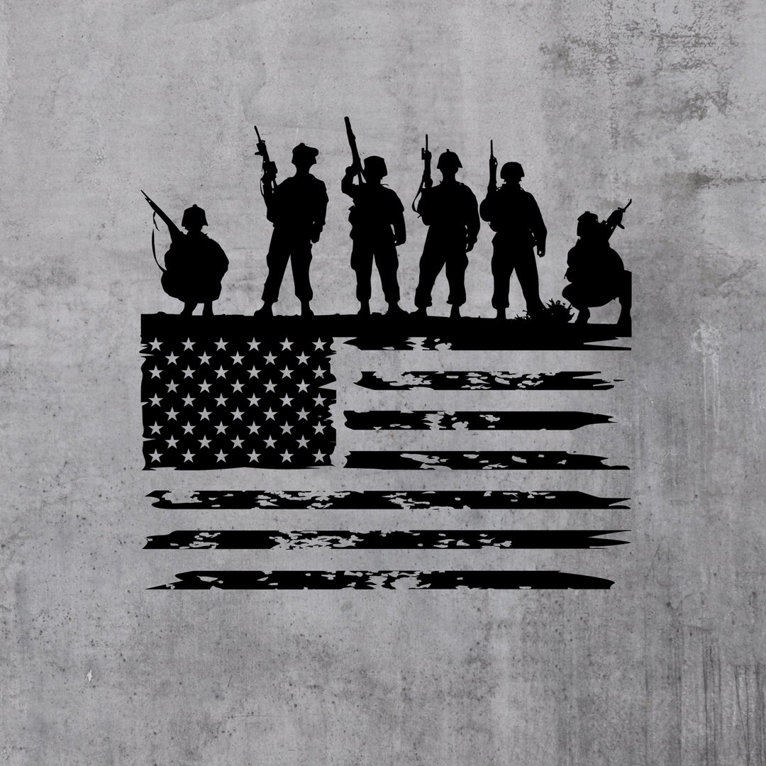 Distressed American USA Flag Decal - Army, Navy, Air Force, Marines ...