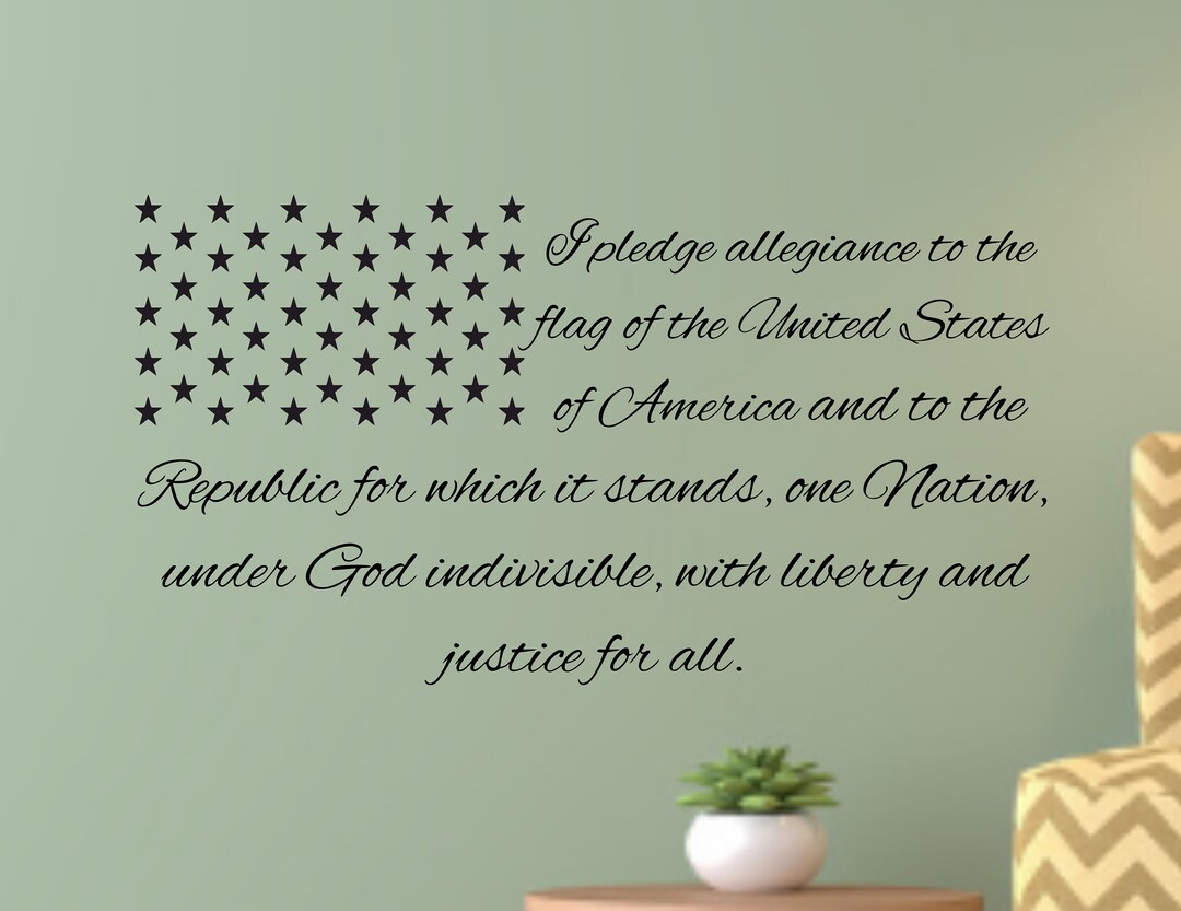 Pledge of Allegiance Wall Decal, Patriotic Window Sticker, Removable ...