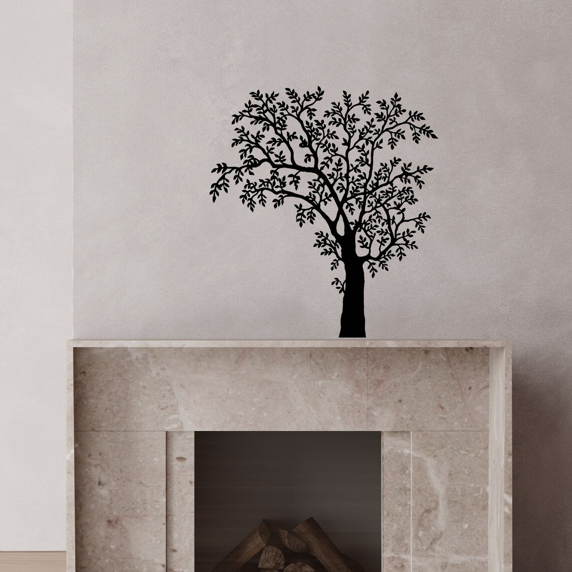 Tree With Leaves Wall Decal/sticker - Mural, Minimalist - Etsy