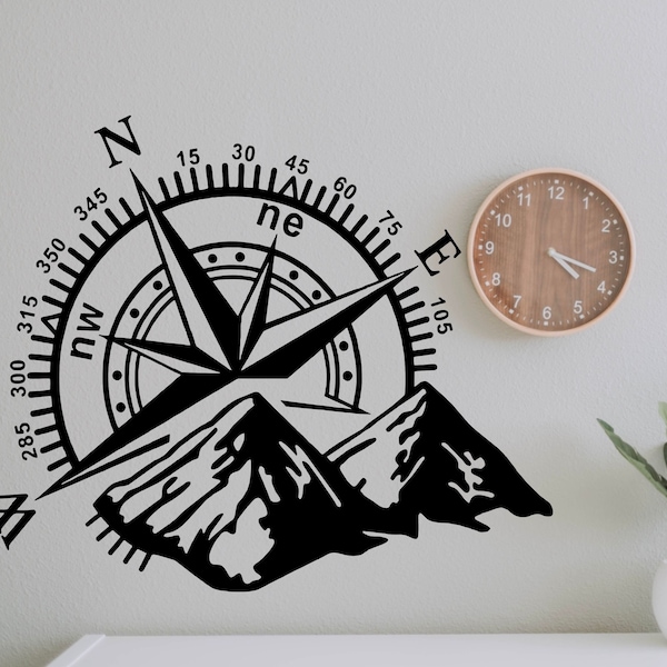 Compass Wall Decal - Etsy