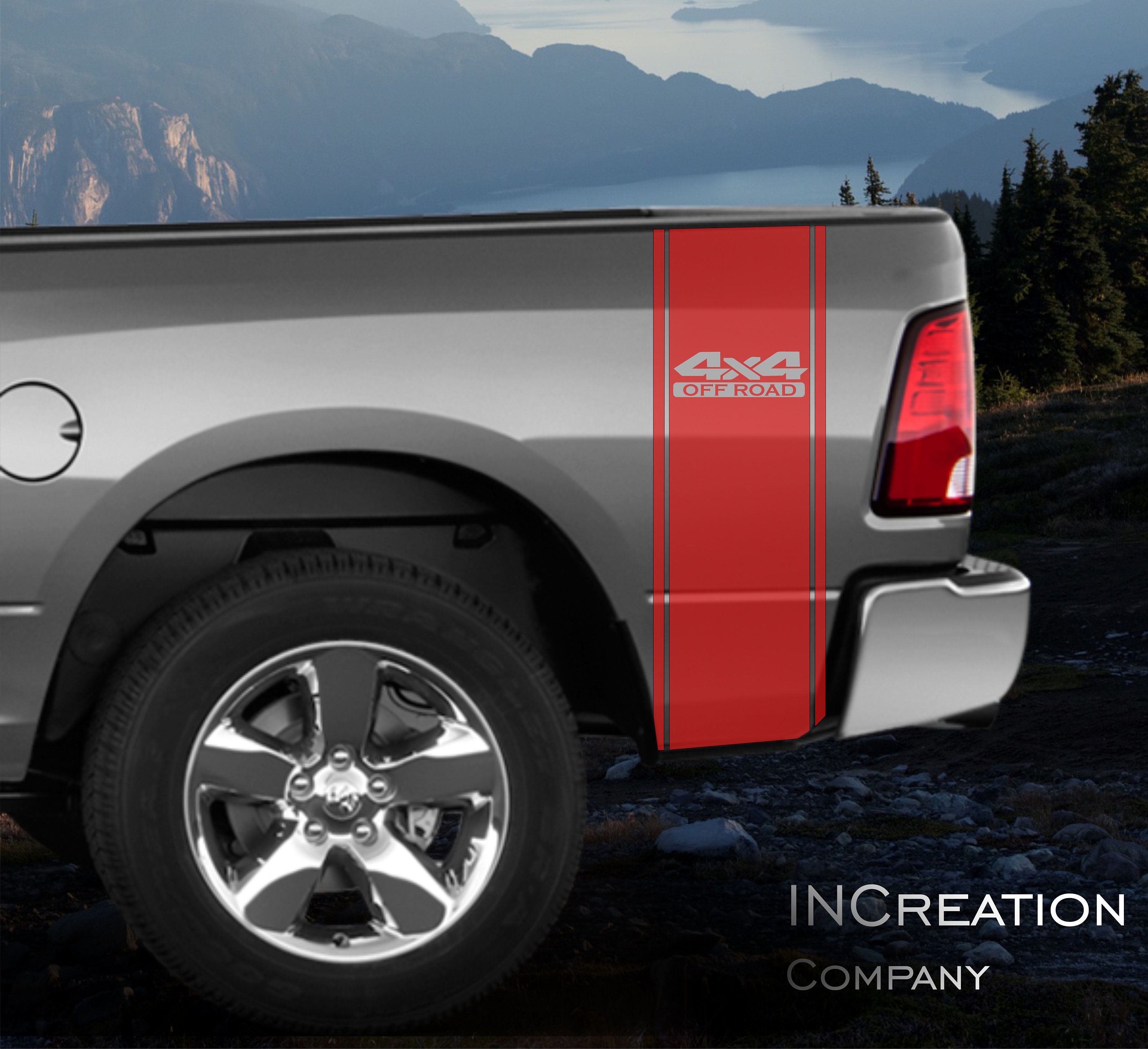 Truck Vinyl Decals 4x4 Performance. Side Graphics 2 Rear Bed Stripes ...