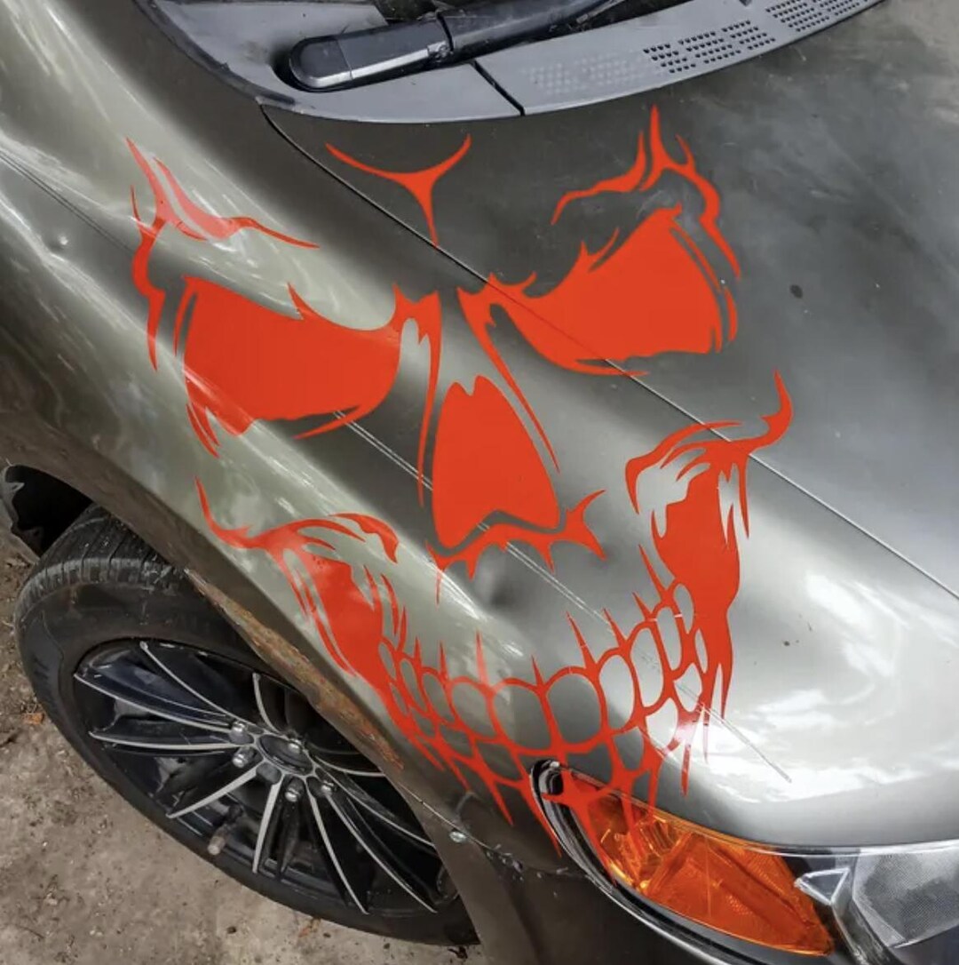 Skull Hood Vinyl Decal: Car Truck Graphics - Etsy