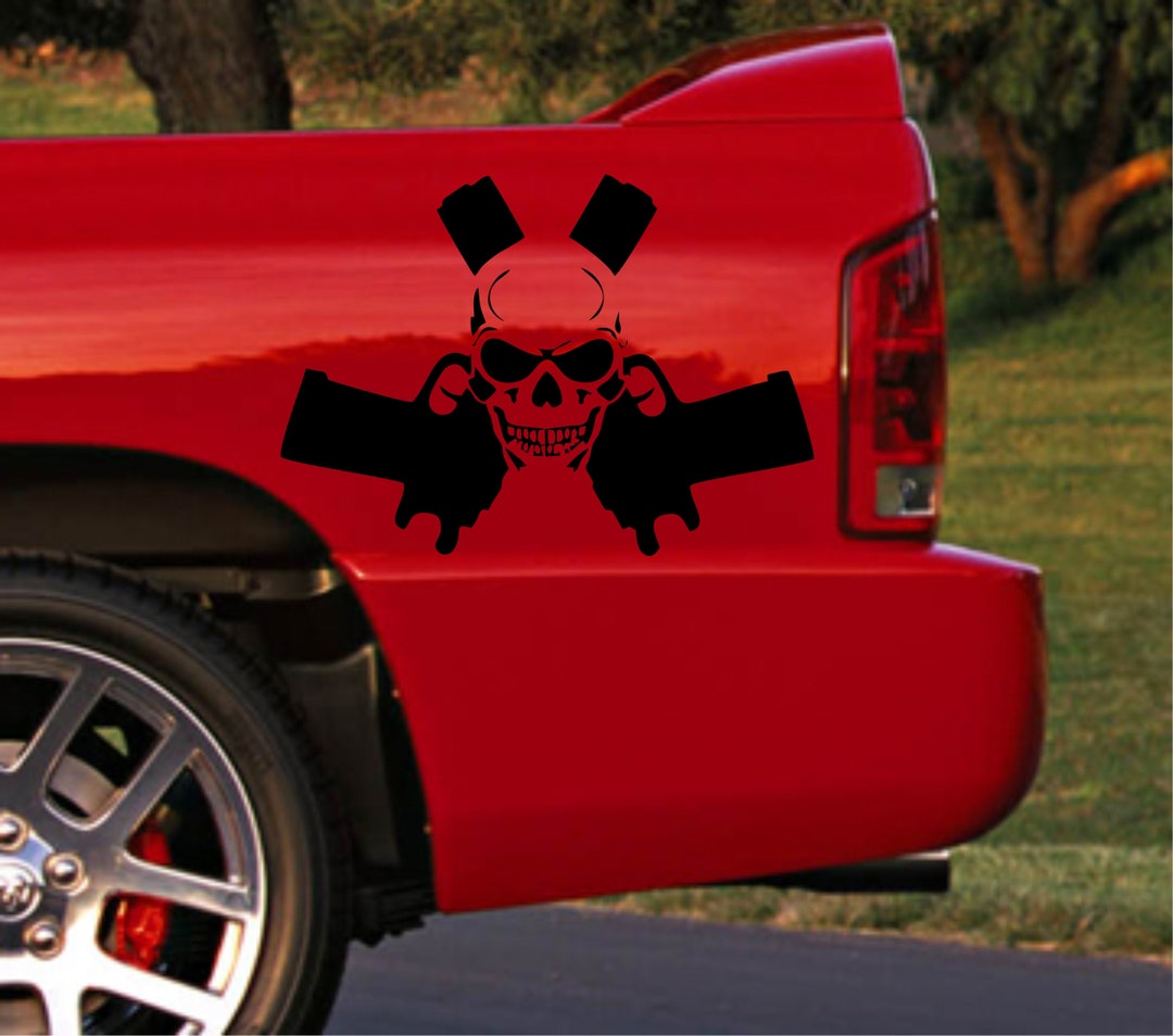 Skull With Guns Sticker for Car or Truck Decal Vinyl Graphic - Etsy