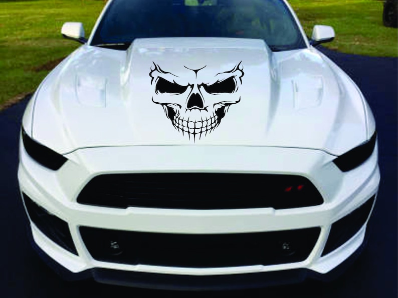 Skull Hood Decal Skull Vinyl Sticker Car Skull Vinyl Decal Truck Hood ...