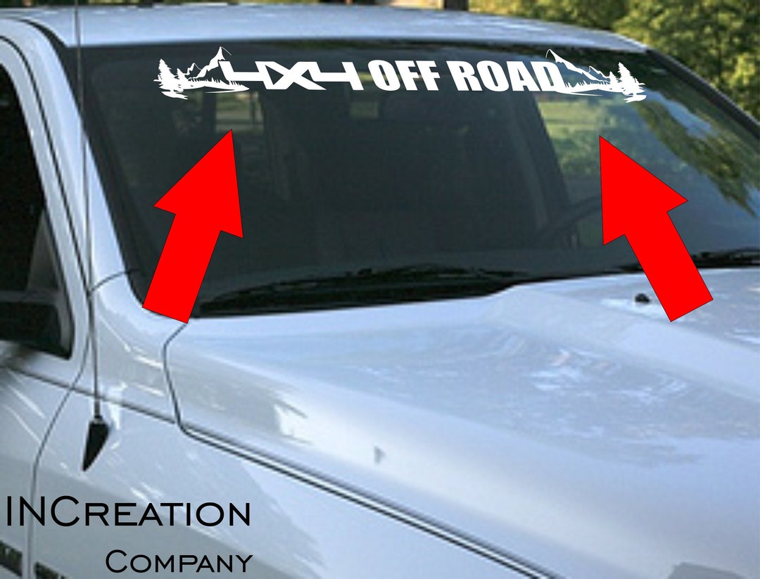 Truck Windshield Bandana Decal, 4x4 off Road Car Sticker Stripe, Vinyl ...