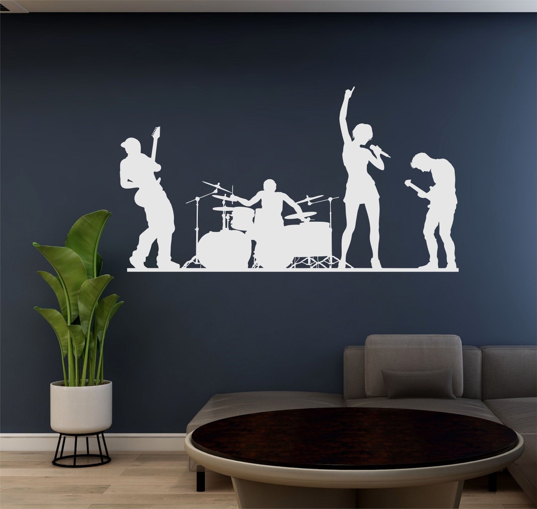 Rock Band Wall Decal - Rock Band Wall Sticker, Wall Art, Wall Mural - Etsy