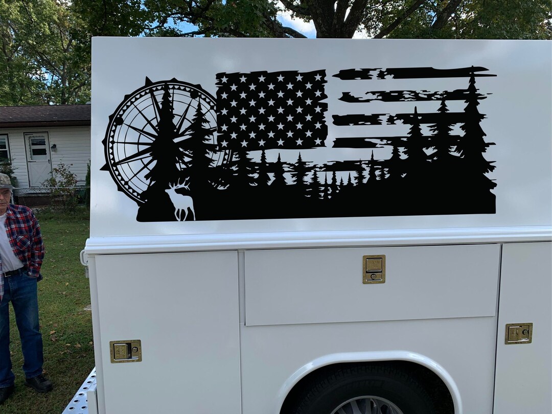 RV American Flag Decal: Camper Truck Vinyl Sticker - Etsy