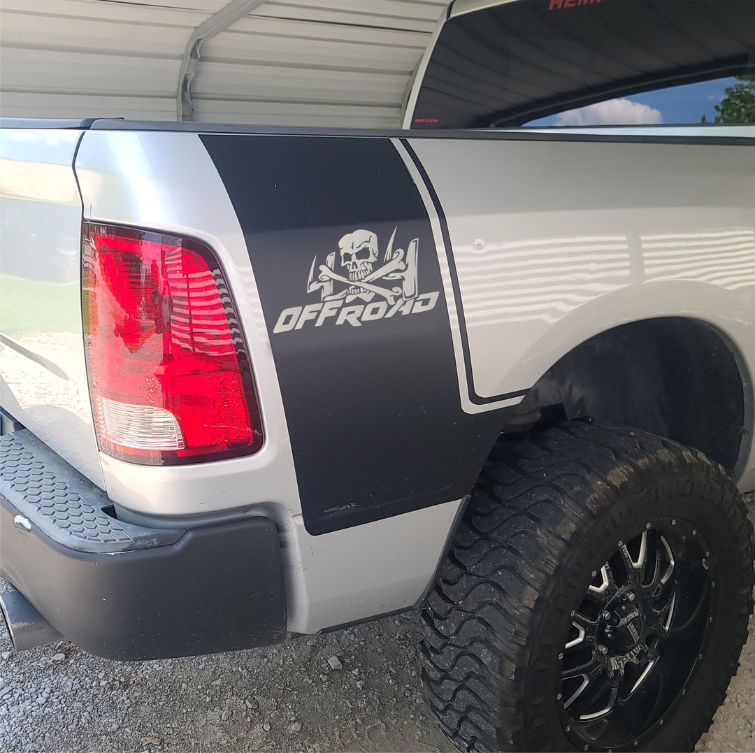 Dodge Ram 1500 4x4 Off-road Skull Decals: Racing Bed Side Graphics - Etsy