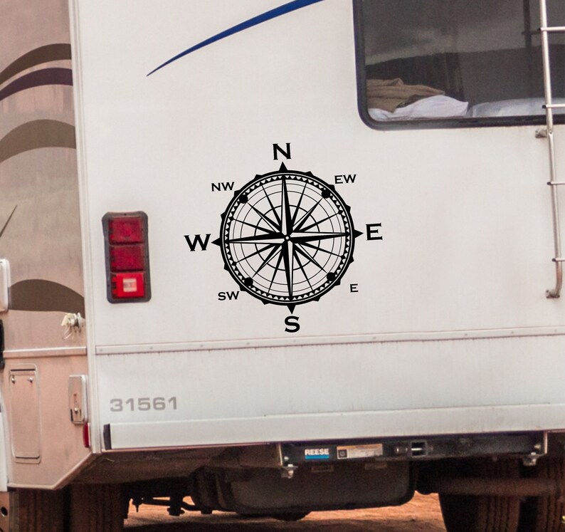 Compass Rose Vinyl Decal RV Trailer Car Wall Sticker - Etsy