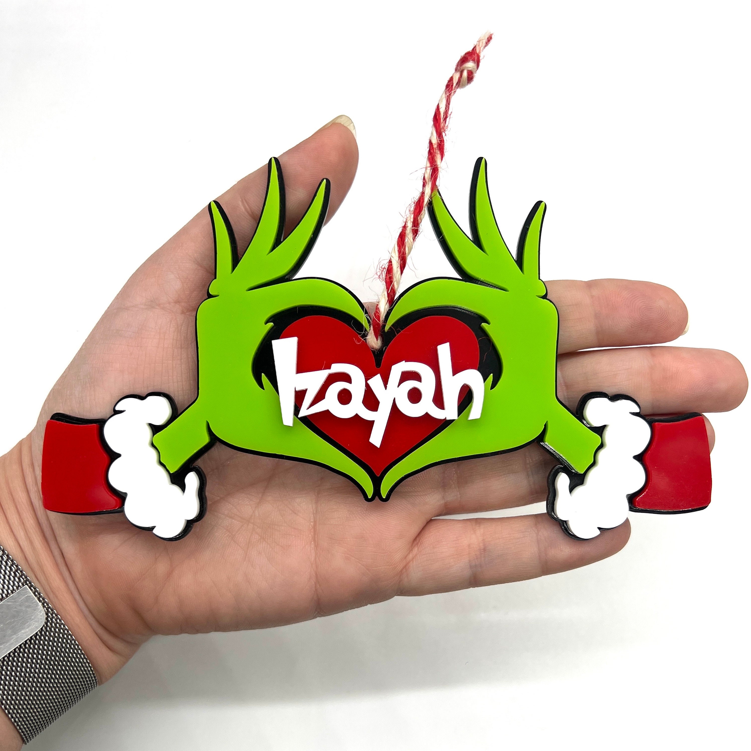 Custom Grinch Hand Heart Ornament Custom Ornament 2023 Ornament ...