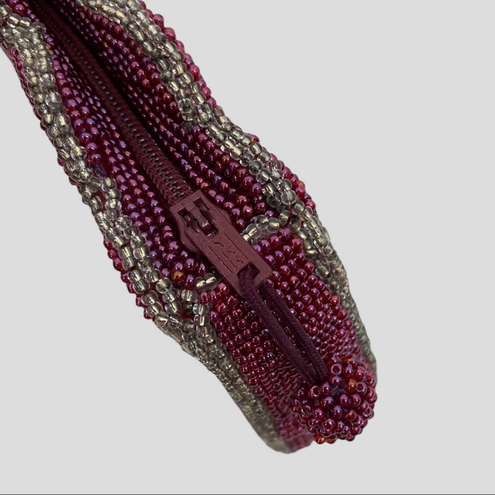 Vintage Genie Purple Silver Beaded Shell Zip Top Small Clutch - Etsy