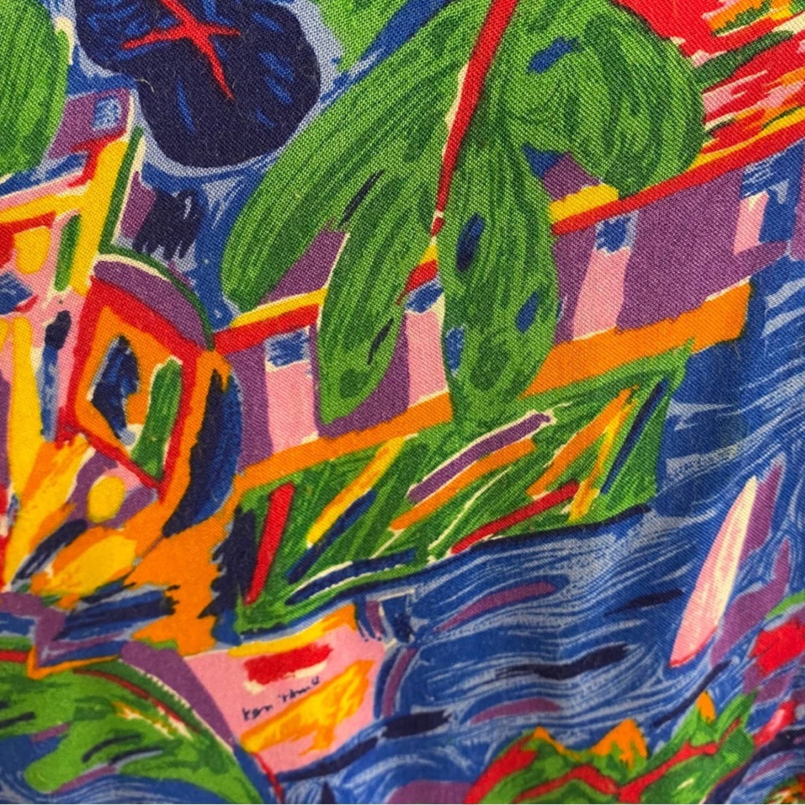 Vintage Ken Done Art to Wear Abstract Boating Button Down - Etsy