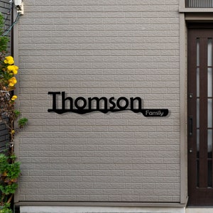 Custommetal Modern Family Name Sign, Personalized Villa Name Sign ...