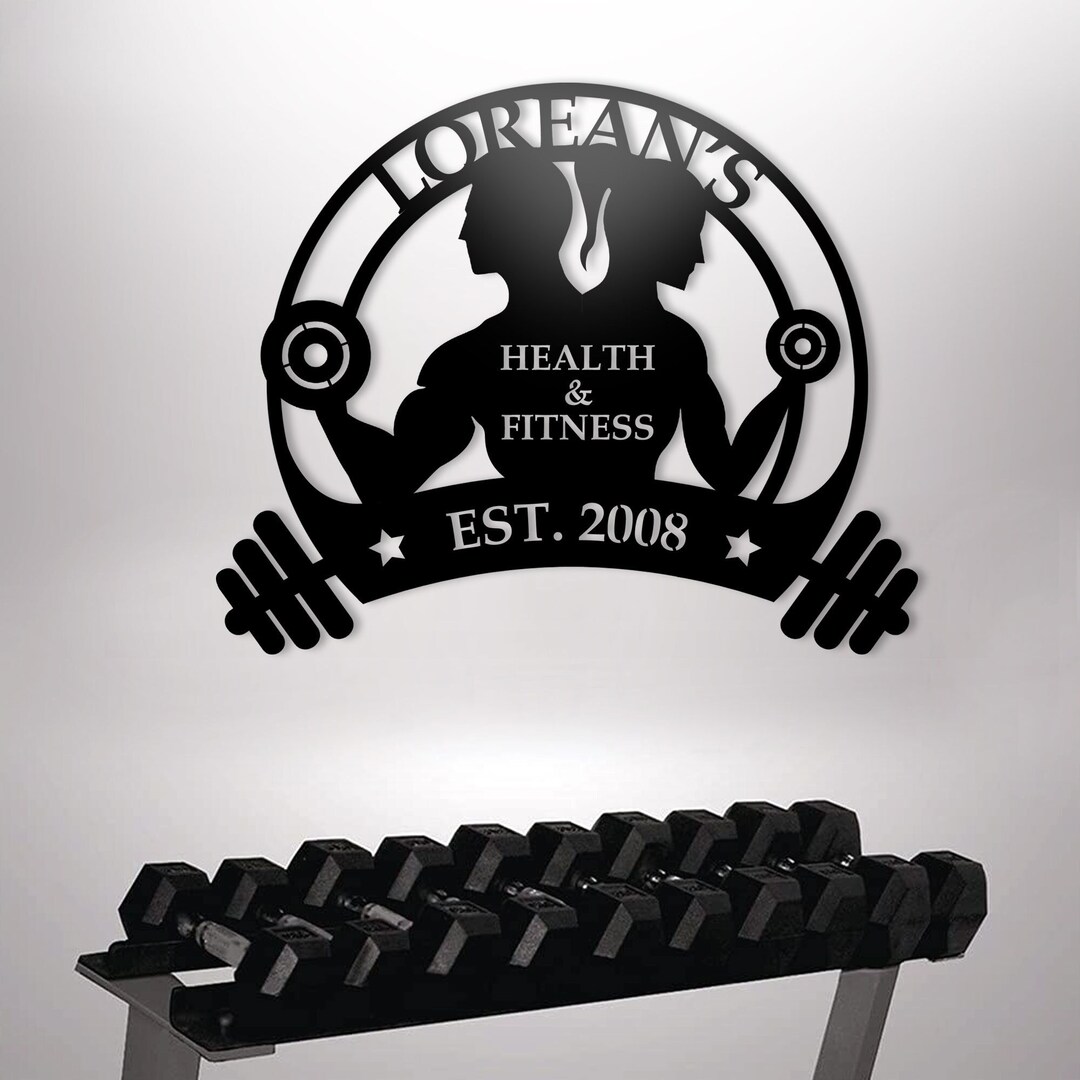 Personalized Metal Gym Sign: Custom Fitness Wall Decor - Etsy