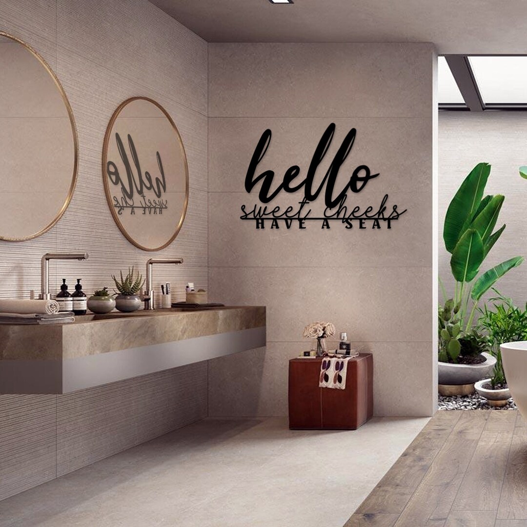 Hello Sweet Cheeks Metal Wall Art, Unique Birthday Gift, House Entry ...