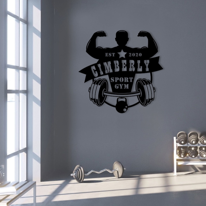 Personalized Gym Sign: Custom Black Metal Fitness Decor - Etsy