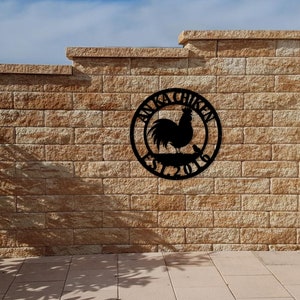 Personalized Chicken Coop Sign, Custom Farmhouse Metal Sign, Ranchhouse ...