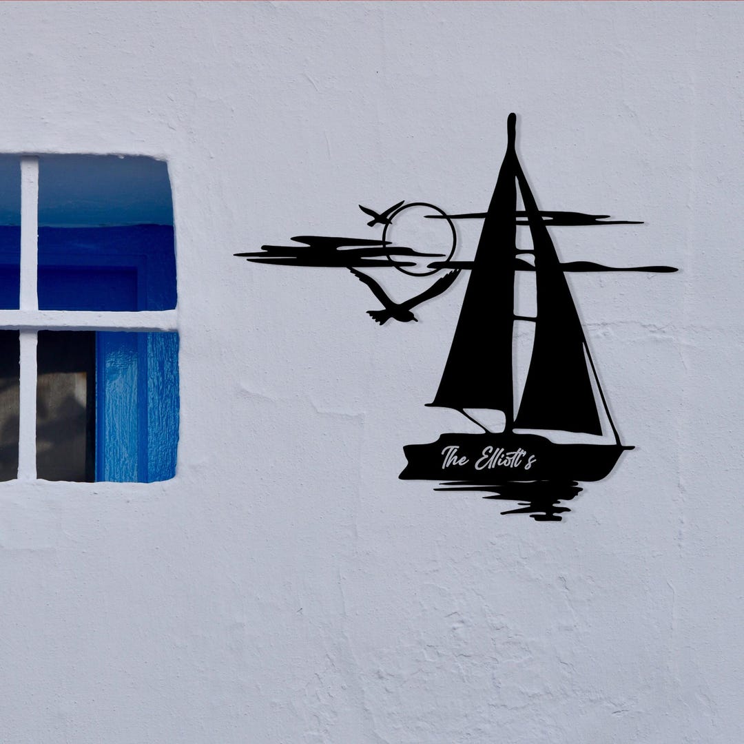 Personalized Metal Sailboat Sign: Custom Marine Entry Decor - Etsy
