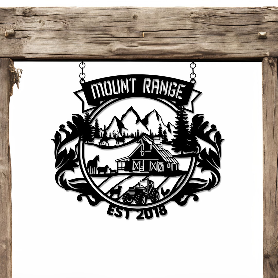 Personalized Ranch Metal Name Sign, Custom Metal Family Name Sign ...