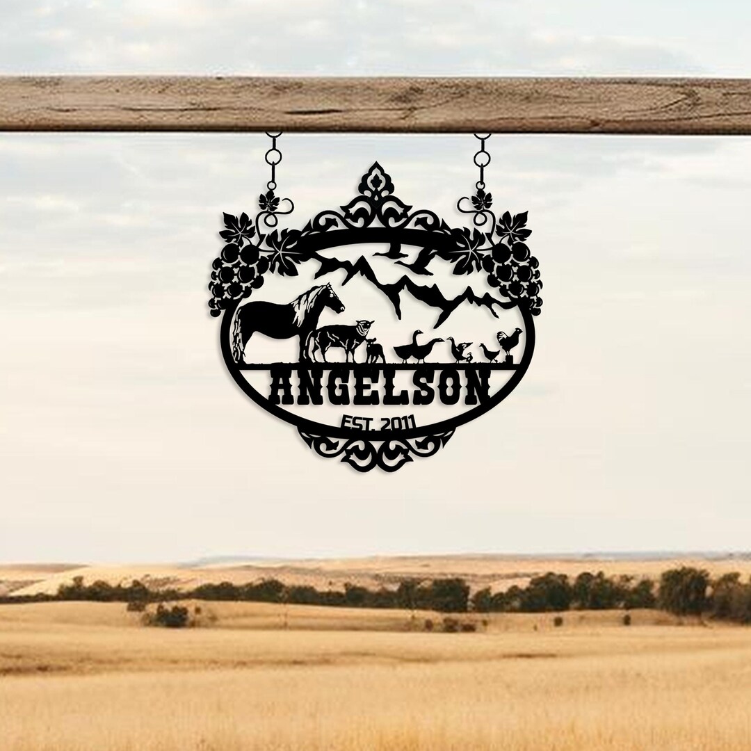 Custom Ranch House Metal Sign, Personalized Metal Farm House Sign ...