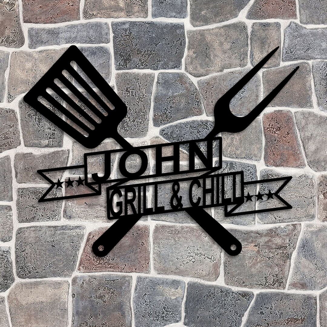 Personalized Grill Backyard Sign, BBQ Lovers Custommetal Sign, Unique ...