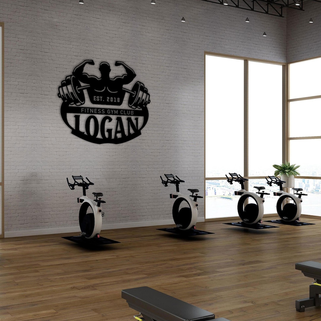 Personalized Gym Name Metal Sign, Custom Fitness Metal Wall Art, Gym ...