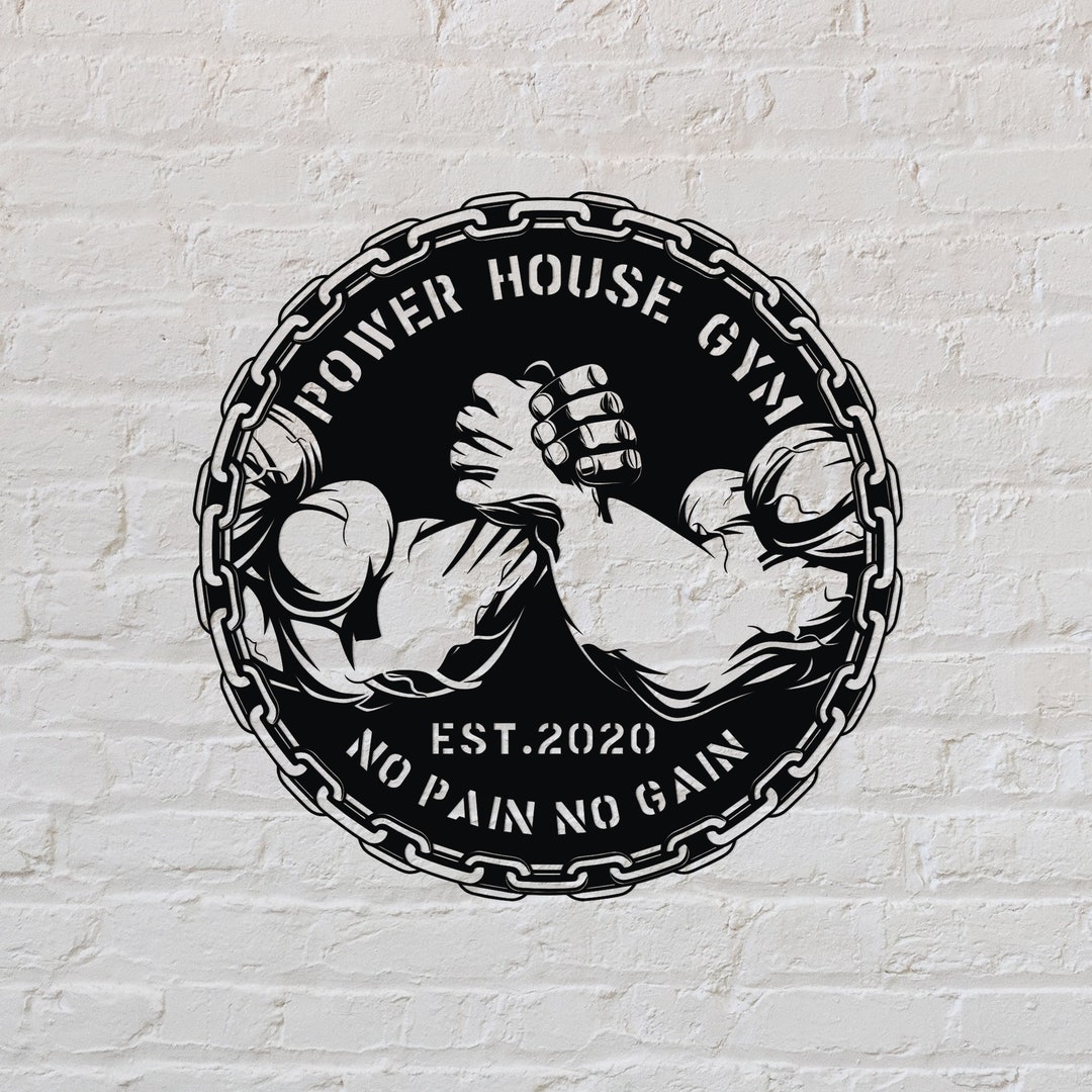 Personalized Metal Gym Name Sign, Custom Metal Name Sign, Home Gym Sign ...