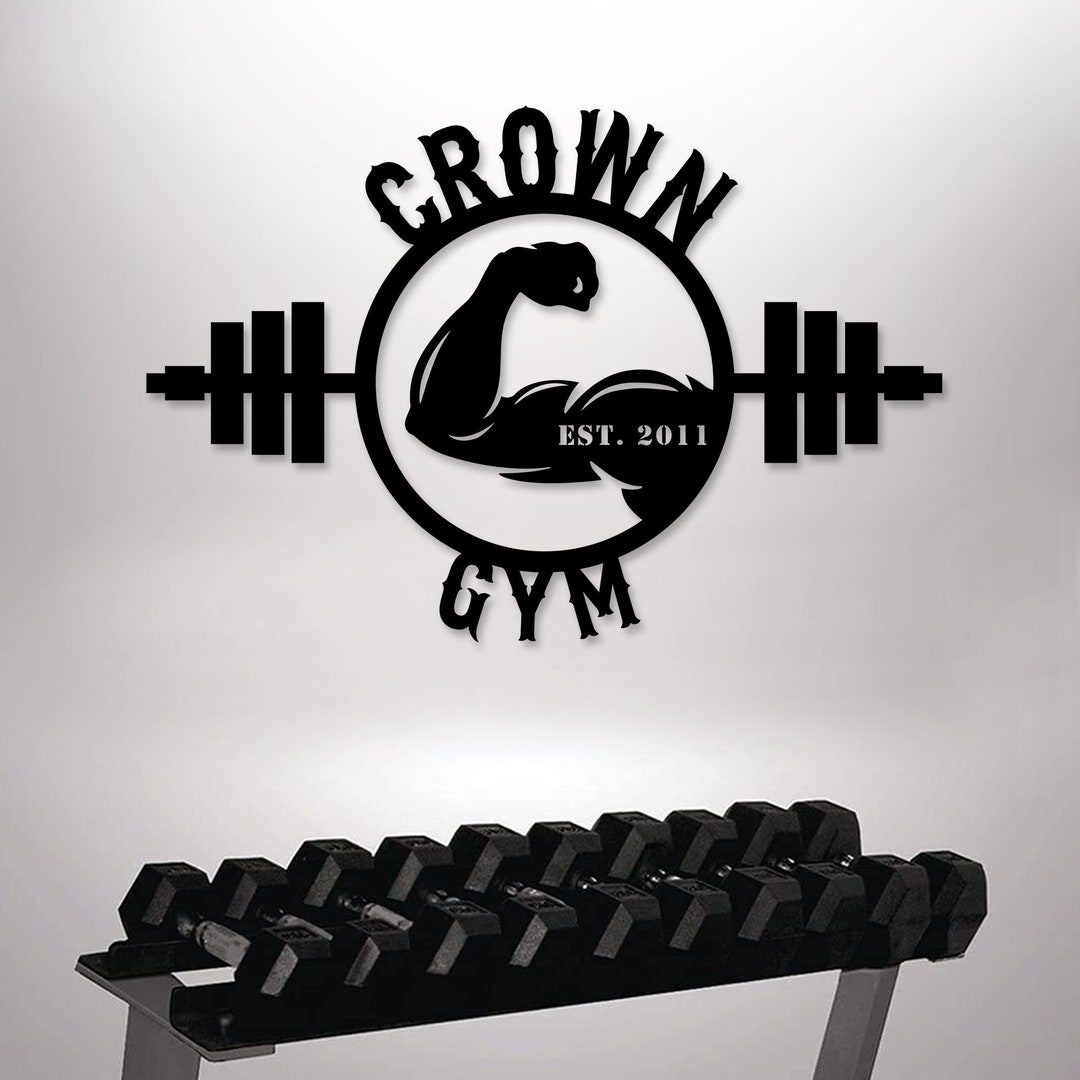 Metal Gym Name Sign, Custom Fitness Center Name Sign, Gym Lovers ...
