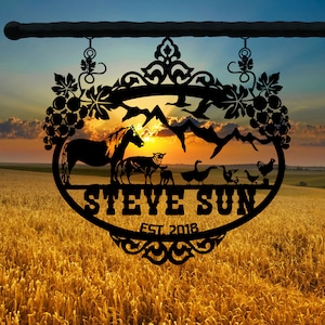Custom Ranch House Metal Sign, Personalized Metal Farm House Sign ...