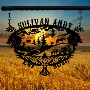 Custom Metal Farmhouse Sign, Custom Unique Family Gift, Personalized ...